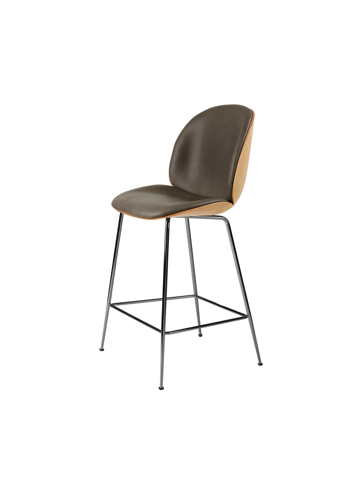 GUBI Beetle Counter Chair, 3D Veneer - Front Upholstered