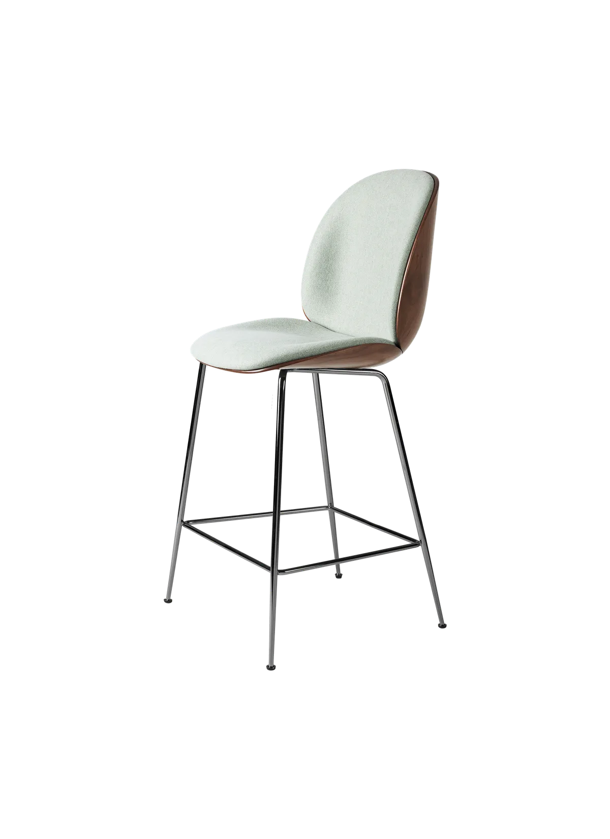 GUBI Beetle Counter Chair, 3D Veneer - Front Upholstered